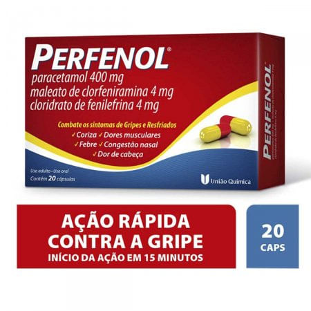 Perfenol com 20 cápsulas - Drogarias Campeã