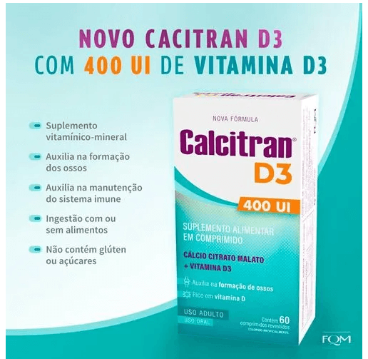 Calcitran D3 600Mg Com 60 Comprimidos - Drogarias Campeã